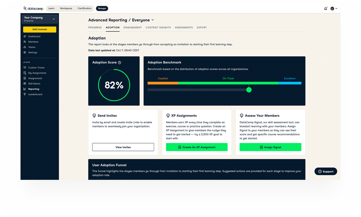 Analytics & ROI reporting for learning leaders | DataCamp